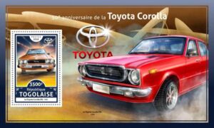 Stamp: 50th Anniversary of the Toyota Corolla Automobile (Togo) (Toyota ...