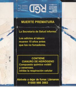 Paquete de Cigarrillos: RGD Blue (México) Col:MX-CT-0496