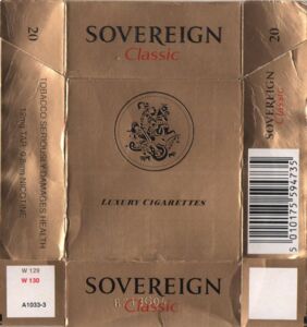 Cigarette Pack: Sovereign classic (United Kingdom of Great Britain ...