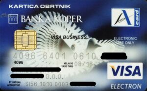 Tarjeta de Banco: Kartica Obrtnik (Banka Koper, EsloveniaCol:SI-VE-0008.02