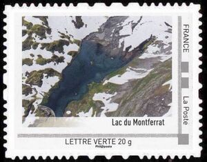 Stamp: Lake. Lac du Montferrat (France: Personalized stamps(Collector ...