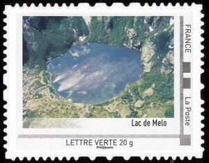 Stamp: Lake Lac de Melo (France: Personalized stamps(Collector: Between ...