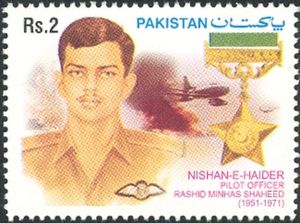 Stamp: Rashid Minhas (Shaheed) (Pakistan(Nishan-e-Haider) Mi:PK 1156,Sn ...