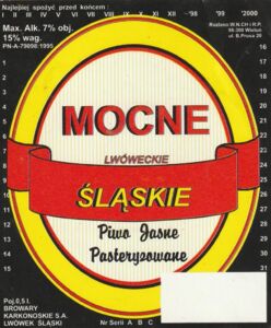Drink Label: Mocne Dobre (Browar Lwówek, PolandCol:PL-BEER-005581