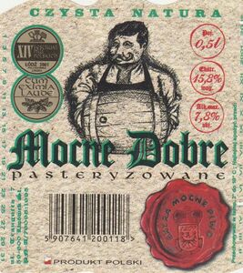 Drink Label: Mocne Dobre (Browar Lwówek, PolandCol:PL-BEER-005589