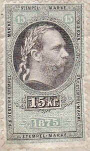 Stamp: Stempel Marke 1875 15kr (Austria: Revenue Stamps(Revenues ...