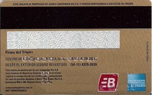 Bank Card: Santander Rio AE (Banco Santander Rio, ArgentinaCol:AR-AE-0034