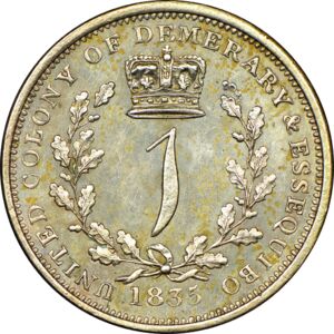 Moneda: 1 Guilder (Esequibo y Demerary(1832~1835 - William IIII) WCC:km19