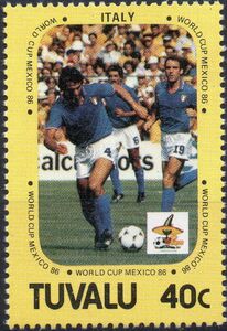 Stamp: Italian Football Player (Tuvalu(FIFA World Cup 1986 - Mexico) Mi ...