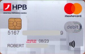 Bank Card: HPB-Mastercard (Hrvatska Postanska Bannka, Croatia) Col:HR ...