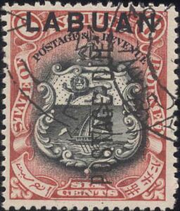 Timbre: Arms of North Borneo overprinted "POSTAGE DUE" (Labuan(Postage due stamps) Sn:GB-LB J5a ...