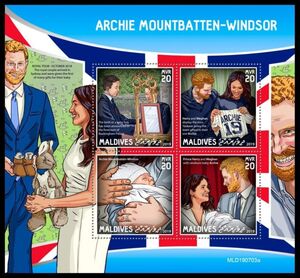Stamp: Prince Archie (Maldives(Archie Mountbatten-Windsor (2019)) Mi:MV ...