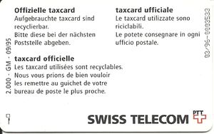 Telefonkarte: Swiss Telecom (Test, Proof, Sample & Expo Cards, Schweiz ...