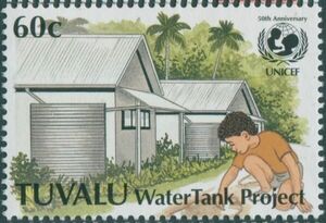 Stamp: Water Tank Project (Tuvalu(50th Anniversary of UNICEF) Mi:TV 750 ...
