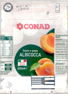 Drink Label: CONAD - Succo e polpa di Albicocca (Fruttagel S.C.p.A ...
