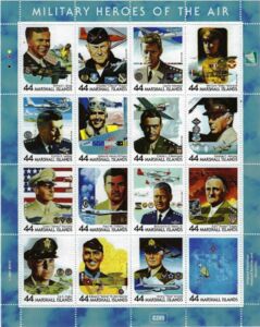 Stamp: US Military Heroes of the Air (Marshall Islands(US Military ...