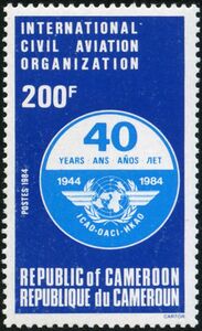 Stamp: ICAO emblem (Cameroon) (International Civil Aviation ...
