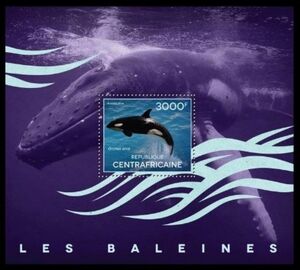 Stamp: Killer Whale (Orcinus orca) (Central African Republic(Whales ...