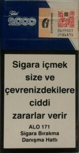 Cigarette Pack: Tekel 2000 Blue 100`s (Türkiye (Turkey)Col:TR-CT-0041