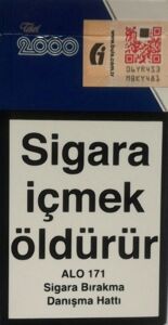 Cigarette Pack: Tekel 2000 Blue 100`s (Türkiye (Turkey)Col:TR-CT-0042 🚬