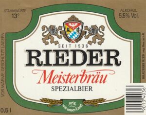 Drink Label: Rieder Meisterbräu (Brauerei Ried, AustriaCol:AT-BEER-000047