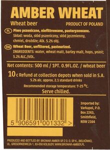 Drink Label: Amber Wheat (Browar Amber Bielkówko, PolandCol:PL-BEER-004246