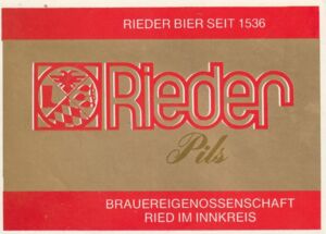 Drink Label: Rieder Pils (Brauerei Ried, AustriaCol:AT-BEER-006592