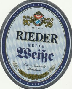 Drink Label: Rieder helle Weisse (Brauerei Ried, AustriaCol:AT-BEER-006594