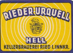 Drink Label: Rieder Urquell hell (Kellerbrauerei Ried, AustriaCol:AT ...