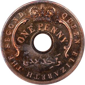 Coin: 1 Penny (British West Africa(1952~1958 - Elizabeth II) Col:GB-WA ...