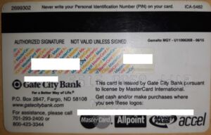 Bank Card: Gate City Bank (Gate City Bank, United States of America ...