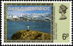 Stamp: Shackletons Memorial Cross (Falkland Islands, Dependencies(Queen ...