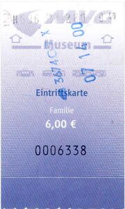 Admission Ticket: MVG Museum (Germany, Federal Republic) Col:DE-00391