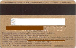 Bank Card: ABN AMRO bANK (ABN, ParaguayCol:PY-VI-0003