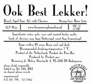 Drink Label: Ook Best Lekker (Brouwerij de Molen, NetherlandsCol:NL ...