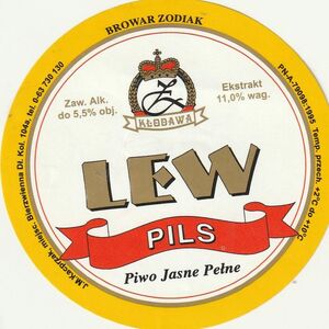 Drink Label: Lew Pils (Browar Zodiak Kłodawa, PolandCol:PL-BEER-006258