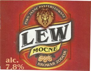 Drink Label: Lew Mocne (Browar Zodiak Kłodawa, PolandCol:PL-BEER-006293