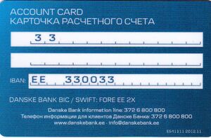 Bank Card: Account card (Danske Bank, EstoniaCol:EE-GM-0142