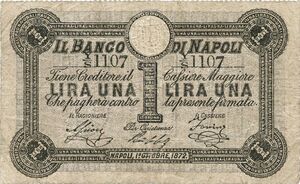 Banknote: 1 Lira (Italian States(Specialized Issues Naples) Wor:P-S820a.4
