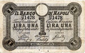 Banknote: 1 Lira (Italian States(Specialized Issues Naples) Wor:P-S820a.6