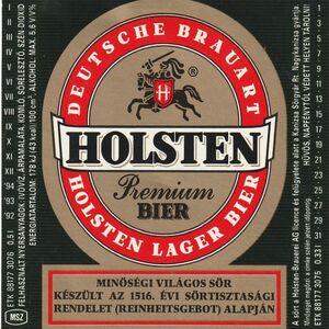 Drink Label: Holsten Premium Bier (Kanizsai Sörgyár, HungaryCol:HU-BEER ...