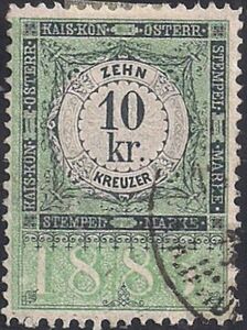 Stamp: Stempel Marke 1885 10kr (Austria: Revenue Stamps(Revenues ...