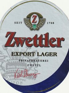 Drink Label: Zwettler Export Lager (Privatbrauerei Zwettl, AustriaCol ...
