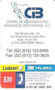 Phonecard: Cib - 30 Aniversario (Telmex - Ladatel, Mexico) (05 - Telnor) Col:MX-TEL-P-1631