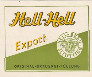 Drink Label: Hell-Hell Export (Hell Brauerei KG Altoting, Germany ...
