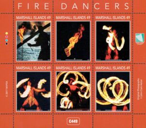 Stamp: Fire Dancers (Marshall Islands(Fire Dancers) Mi:MH 3905-3910KB ...