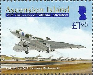 Stamp: Avro Vulcan XM607 Leaving Wideawake Airfield (Ascension Island ...