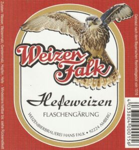 Drink Label: Weizen Falk Hefeweizen (Weizenbierbrauerei Hans Falk ...