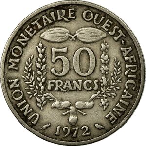Moneda: 50 CFA Francs (F.A.O.) (Estados del África Occidental(1959~2006 ...