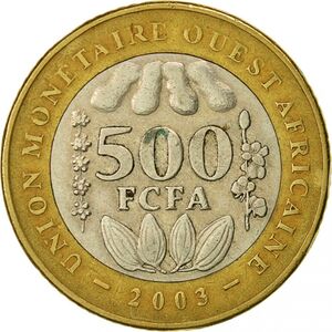 Coin: 500 CFA Francs (West African States(1959~Today - Circulation) WCC ...